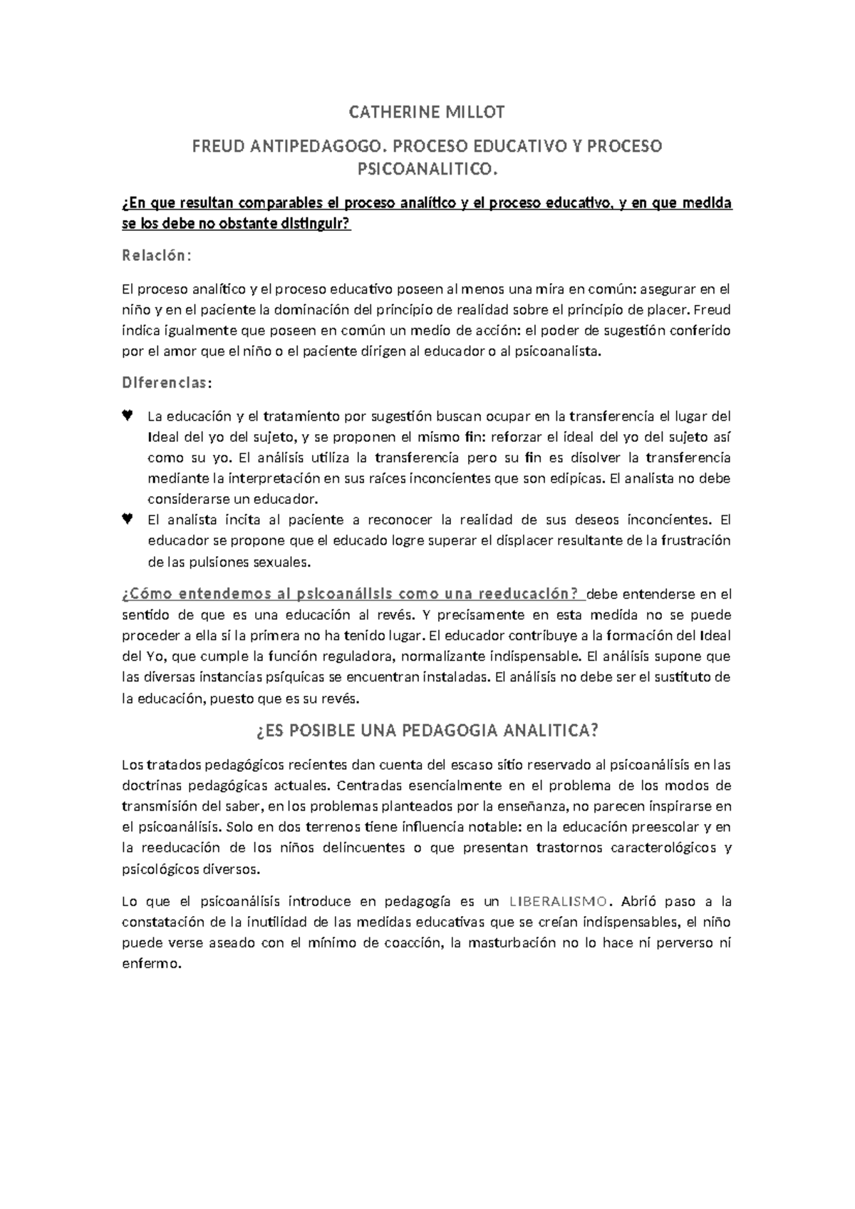 Catherine Millot - CATHERINE MILLOT FREUD ANTIPEDAGOGO. PROCESO ...