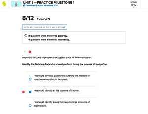 FIN 250 Milestone One - excel worksheet to explain financial goals ...