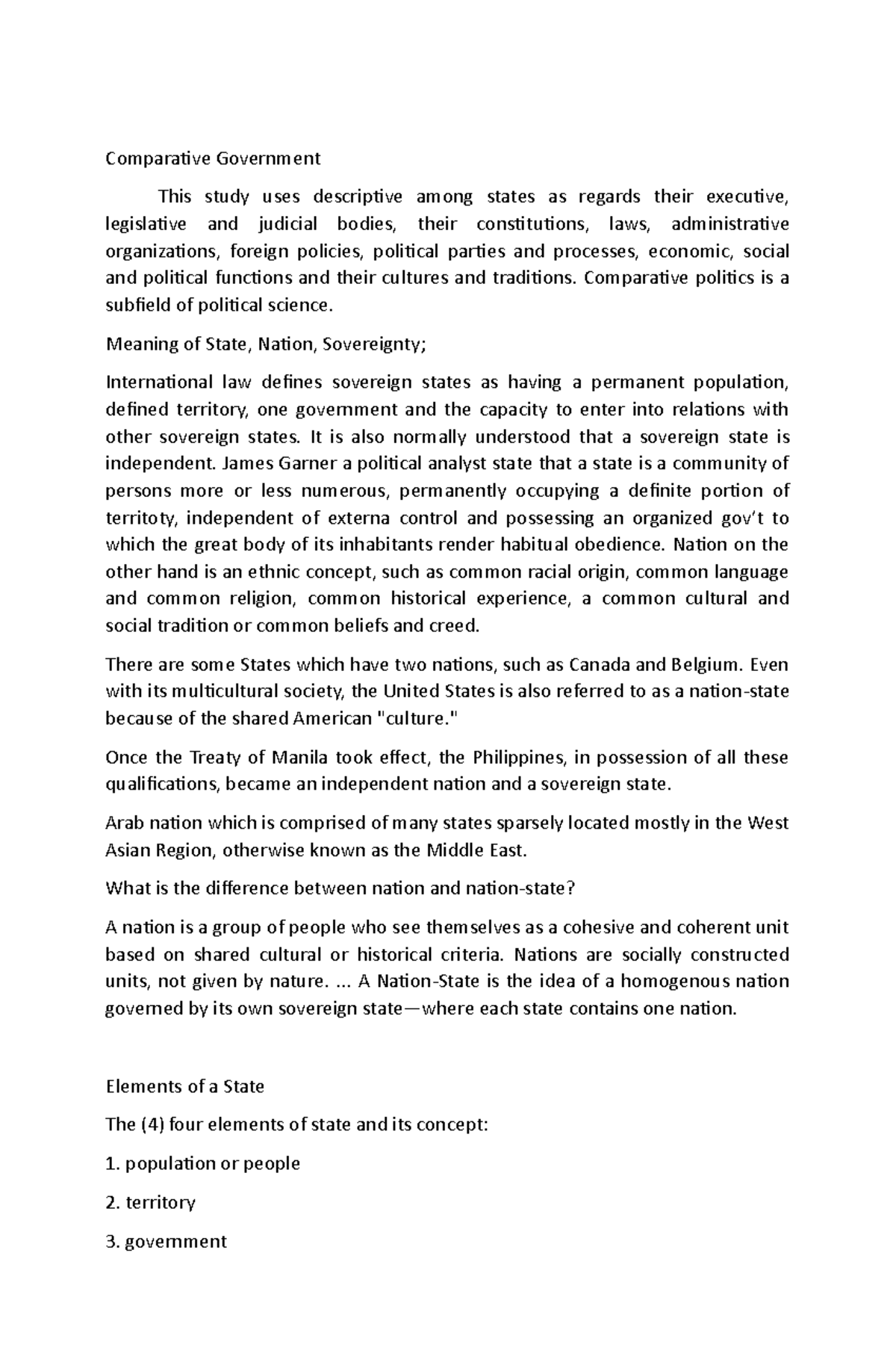 Comparative Government and Politics - Comparative Government This study ...