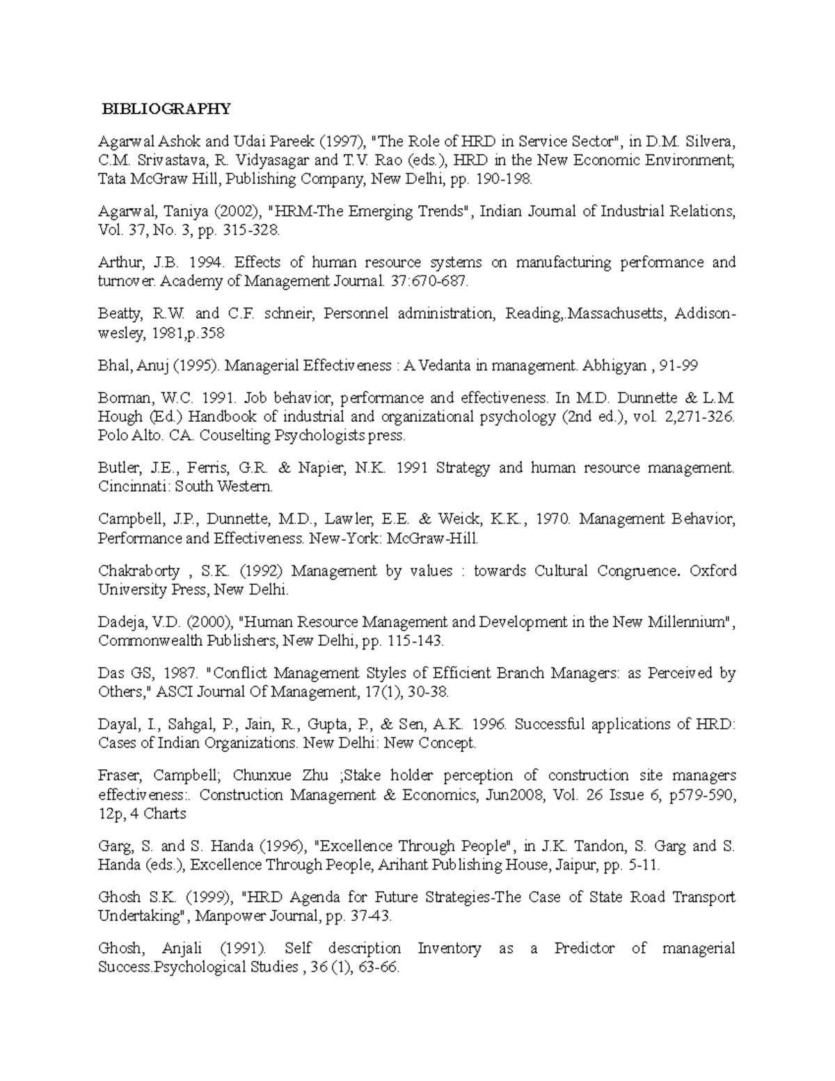 Bibliography - PROJECT WORK - BIBLIOGRAPHY Agarwal Ashok and Udai ...