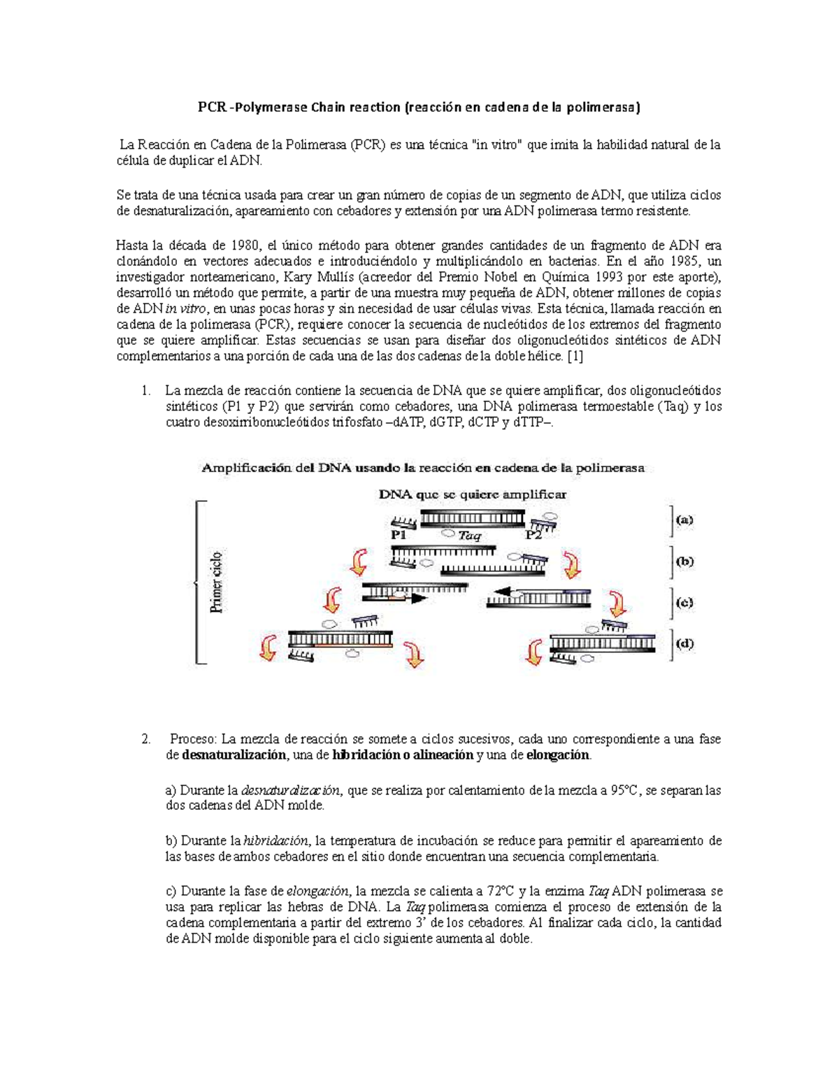 Tipos DE PCR - Resumen Biologia molecular - PCR Chain reaction en ...