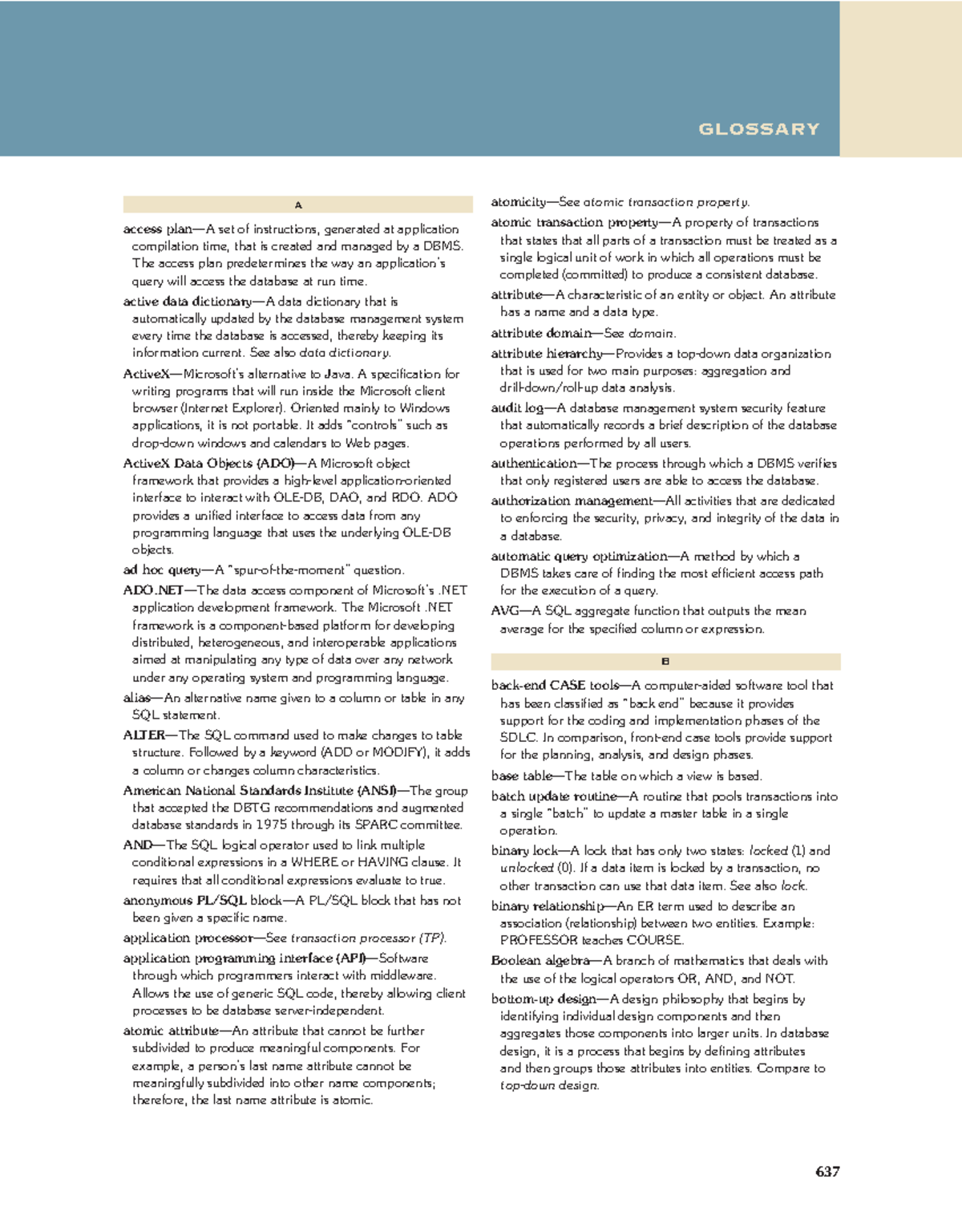 Database Glossary - Material de apoyo sobre bases de datos - A access ...