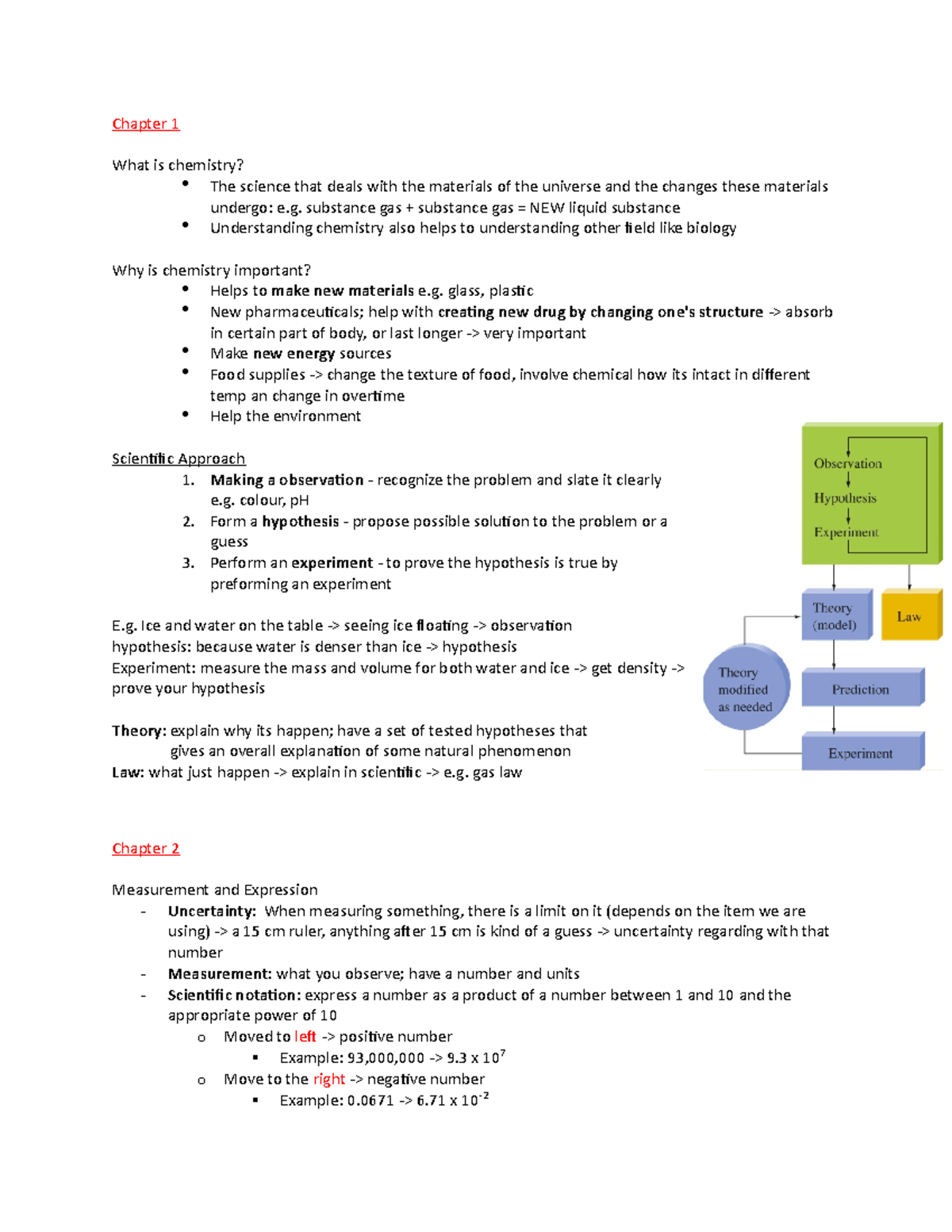 Chapter 1 & 2 - Chapter 1 What is chemistry? The science that deals ...