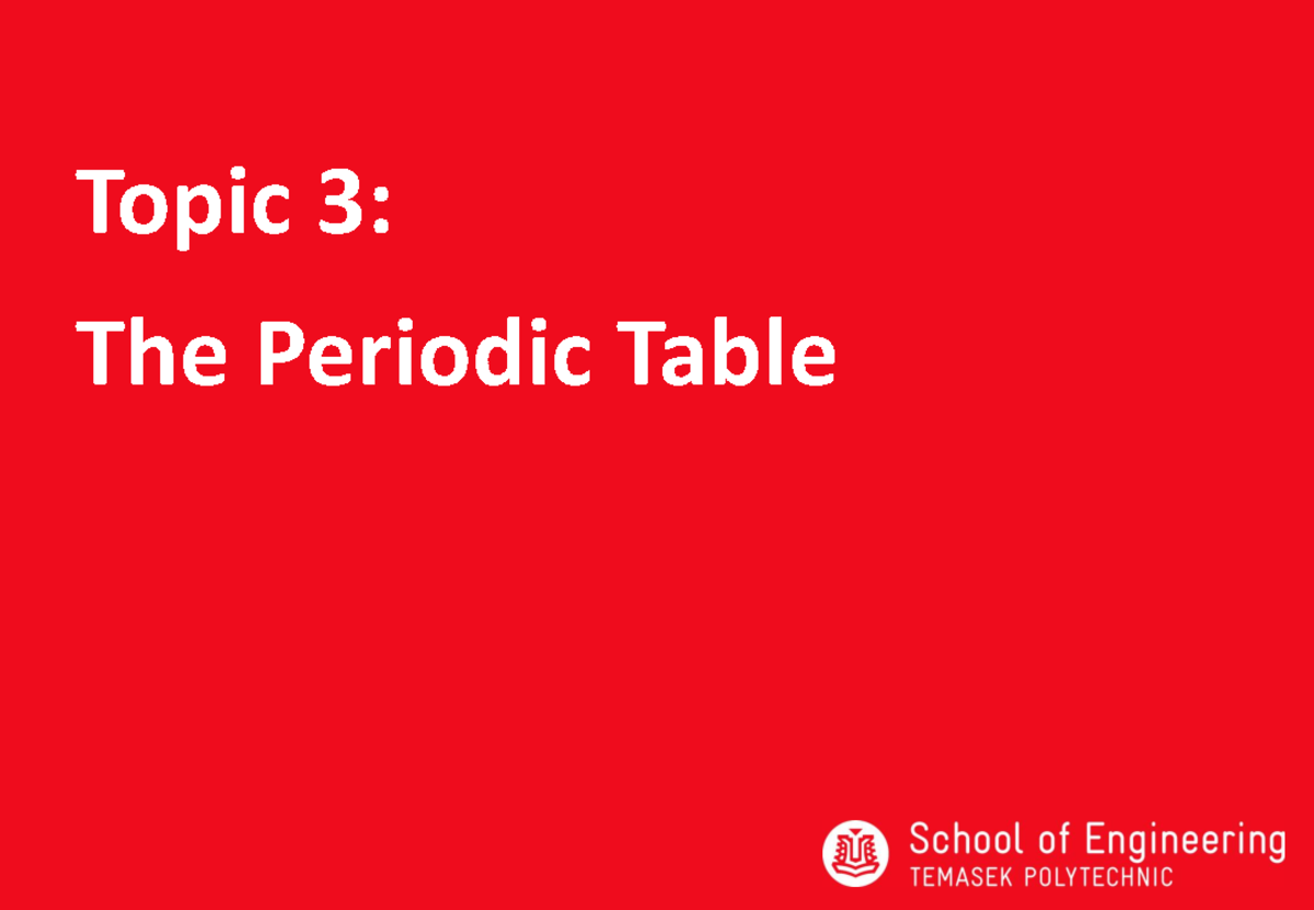3 4 Periodic Table The Groups Student - Topic 3: The Periodic Table THE ...