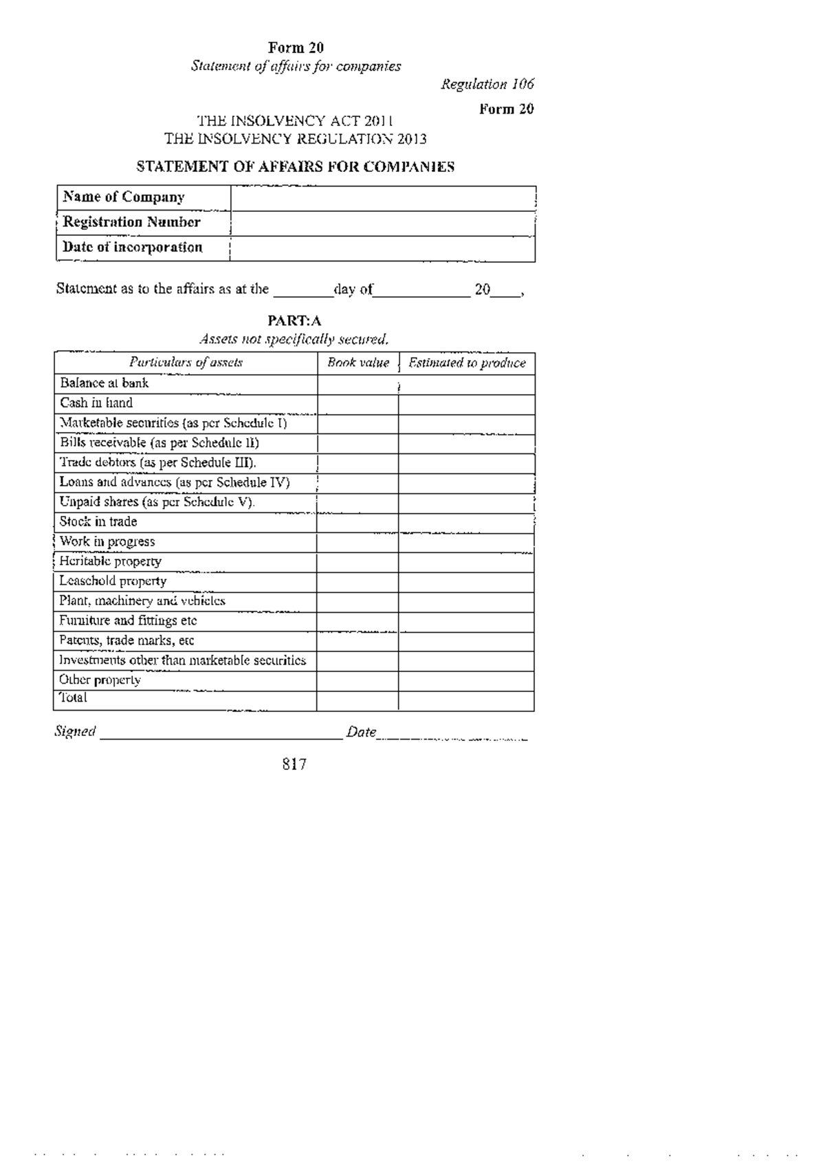 Statement of Affairs Template - Information Technology - Studocu