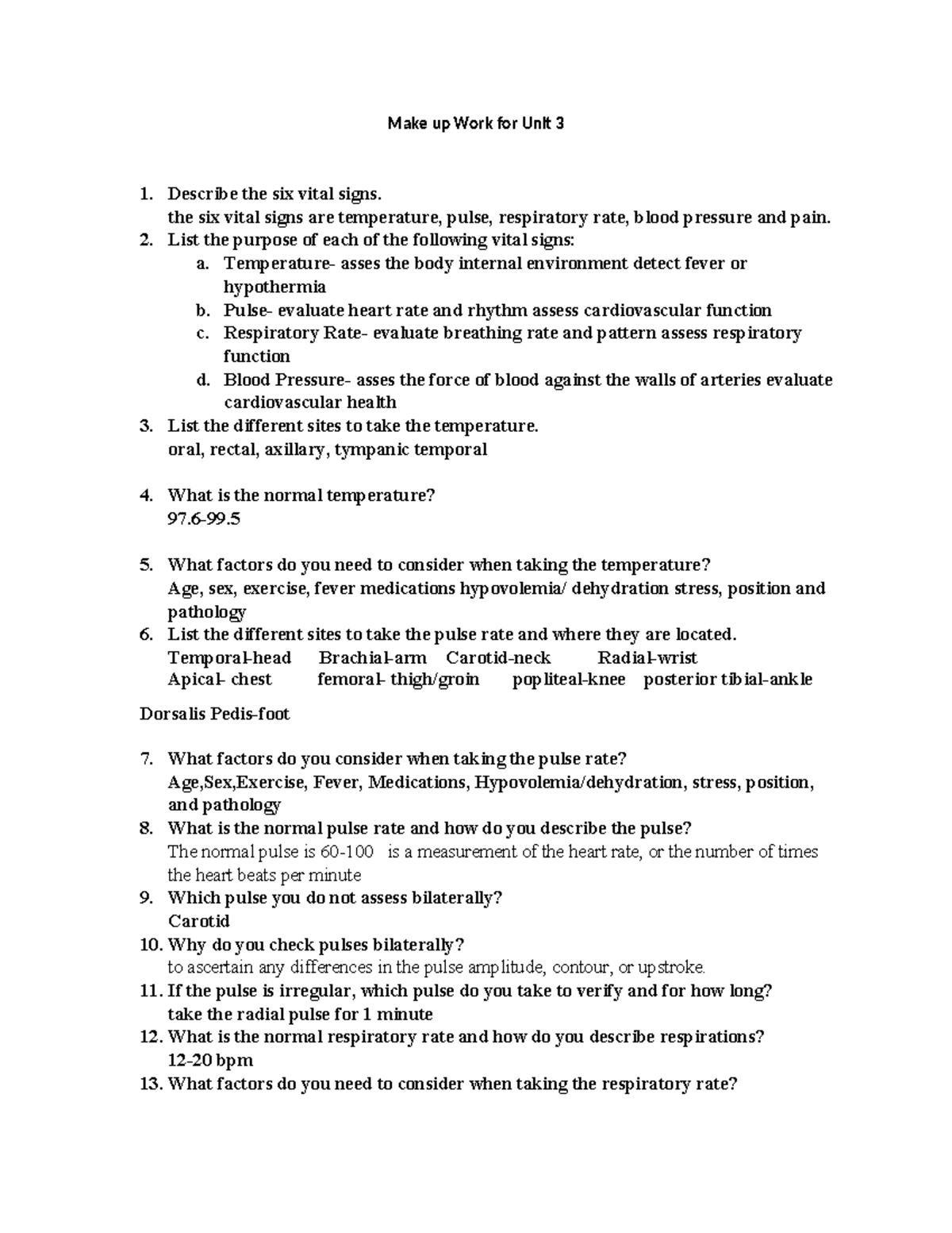 Hemodynamics-2 - Homework - Make up Work for Unit 3 Describe the six ...