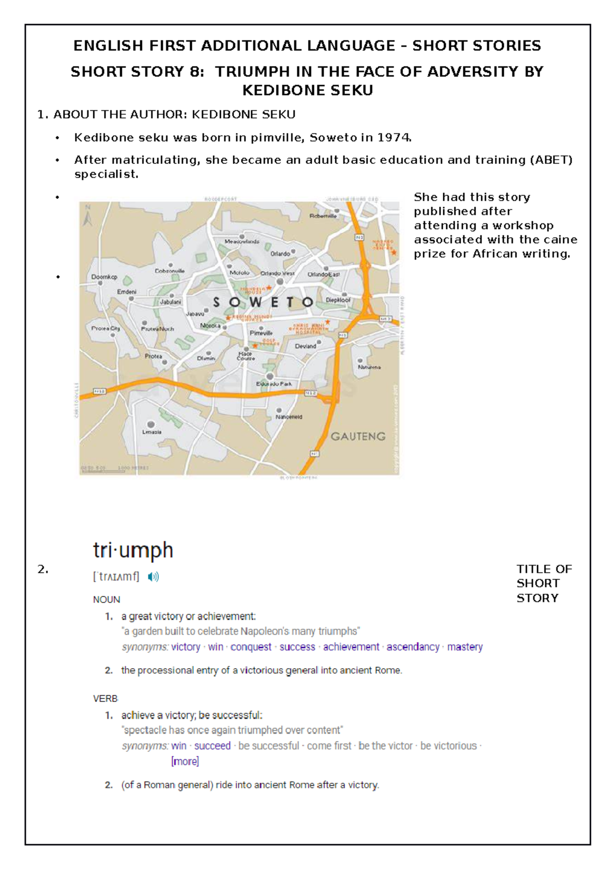 SS8 - Triumph in the face of adversity - ENGLISH FIRST ADDITIONAL ...
