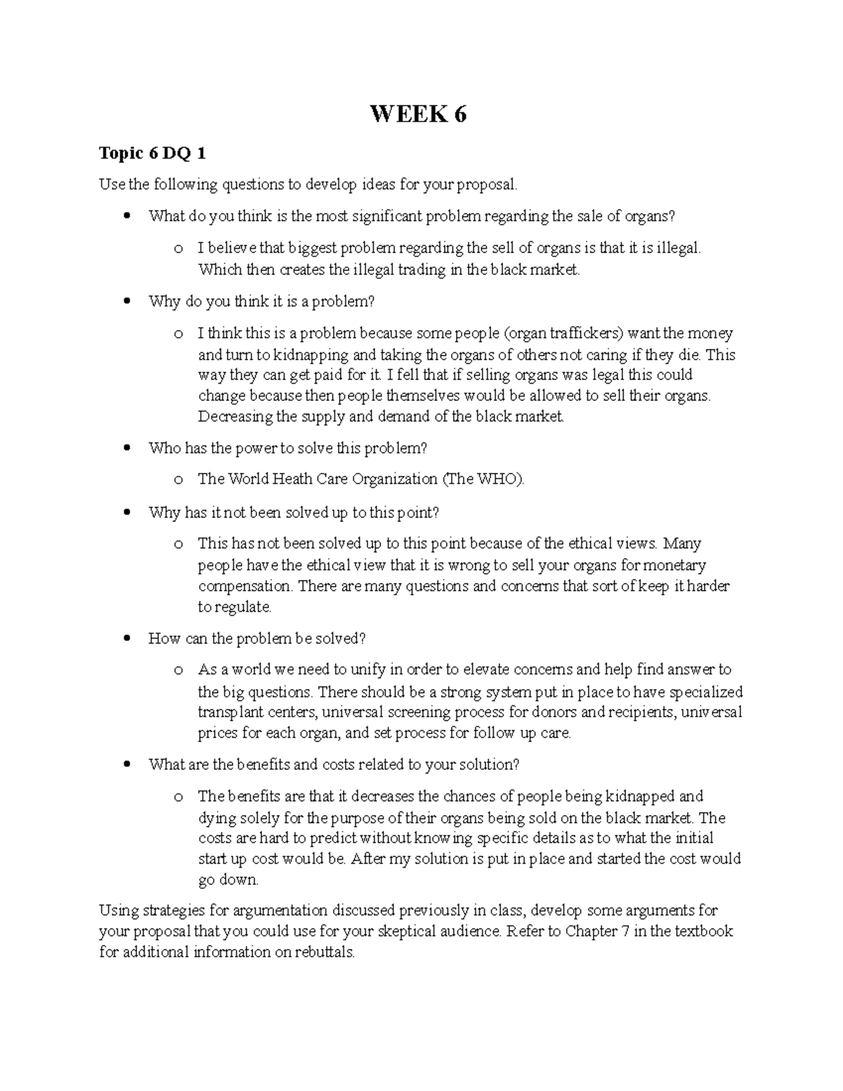 WEEK 6 DQ's - Discussion questions - WEEK 6 Topic 6 DQ 1 Use the ...