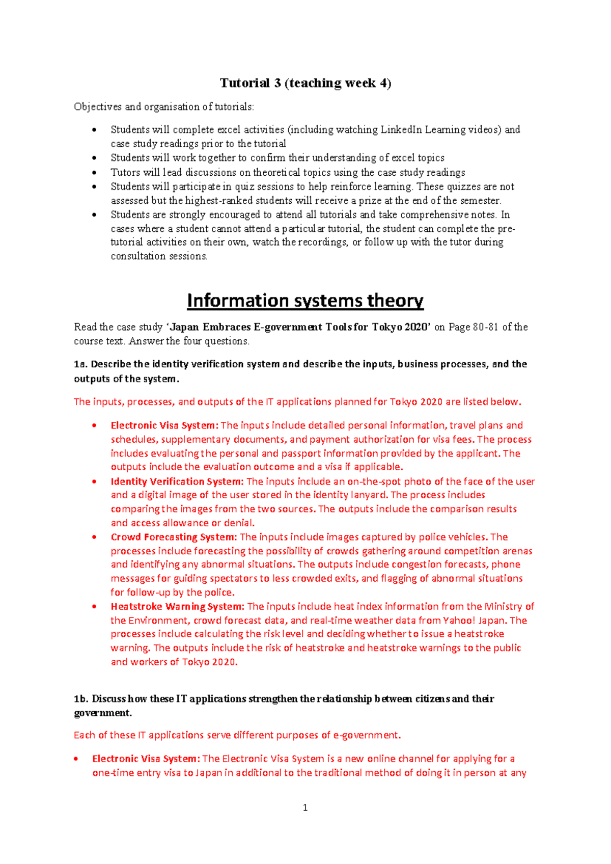 Tutorial 3 - Tutorial 3 (teaching week 4) Objectives and organisation of tutorials: Students ...