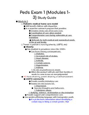 Peds Exam 5 Study Guide - Peds Exam 5 Study Guide What are normal vital signs for Pediatric ...