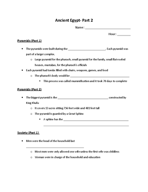 Ancient egyptnotes - Archaeological Method Lecture Notes - Ancient ...