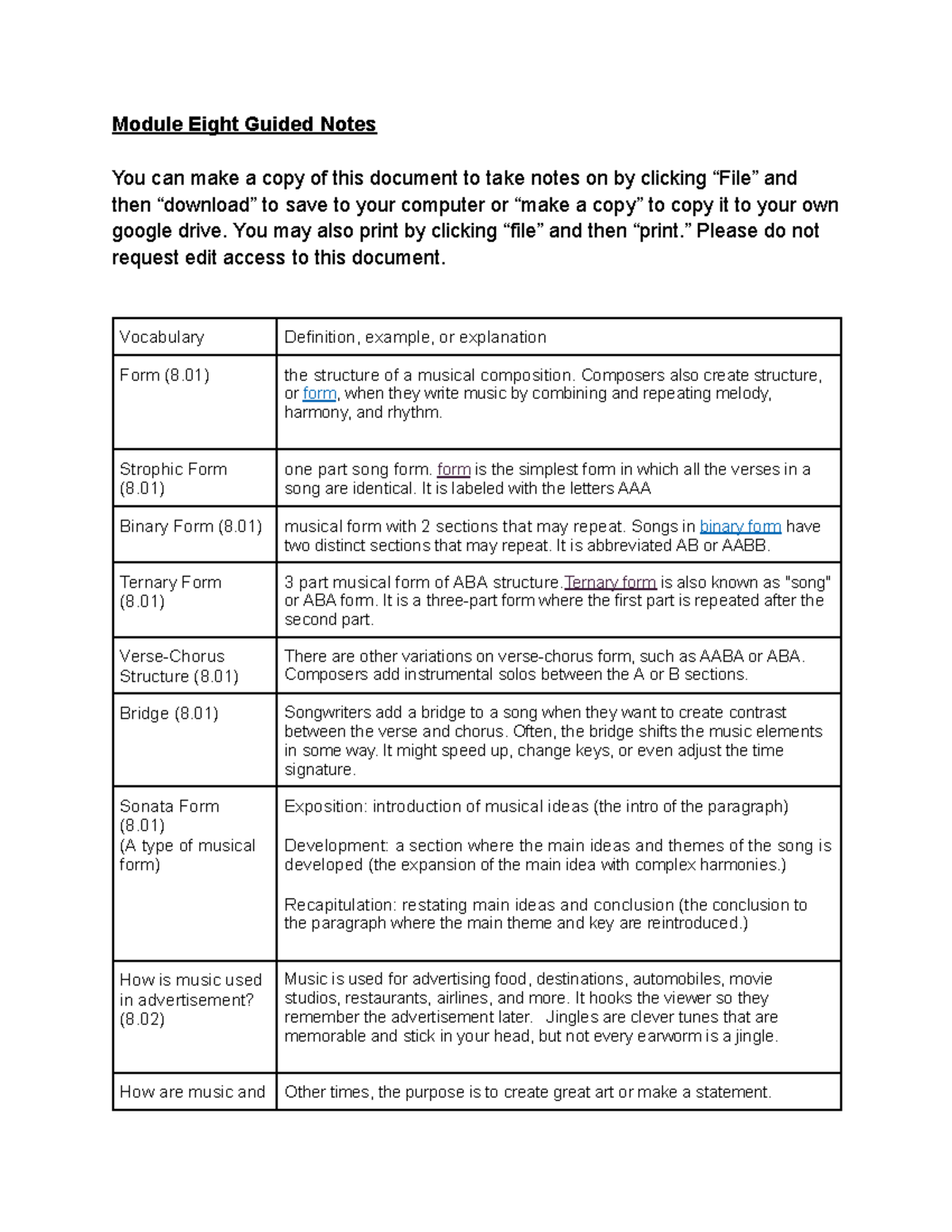 Copy of Module Eight Guided Notes - Module Eight Guided Notes You can ...