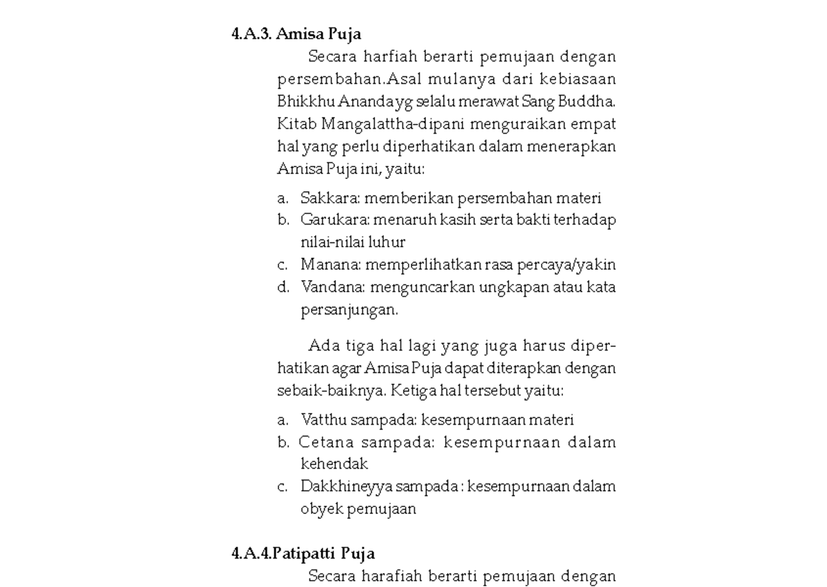 Catatan sejarah buda 26 - 4.A. Amisa Puja Secara harfiah berarti ...