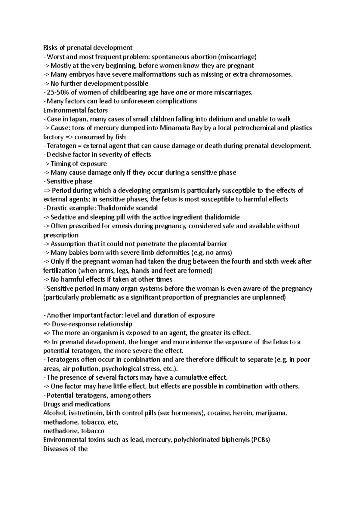 Risks of prenatal development - Risks of prenatal development Worst and ...