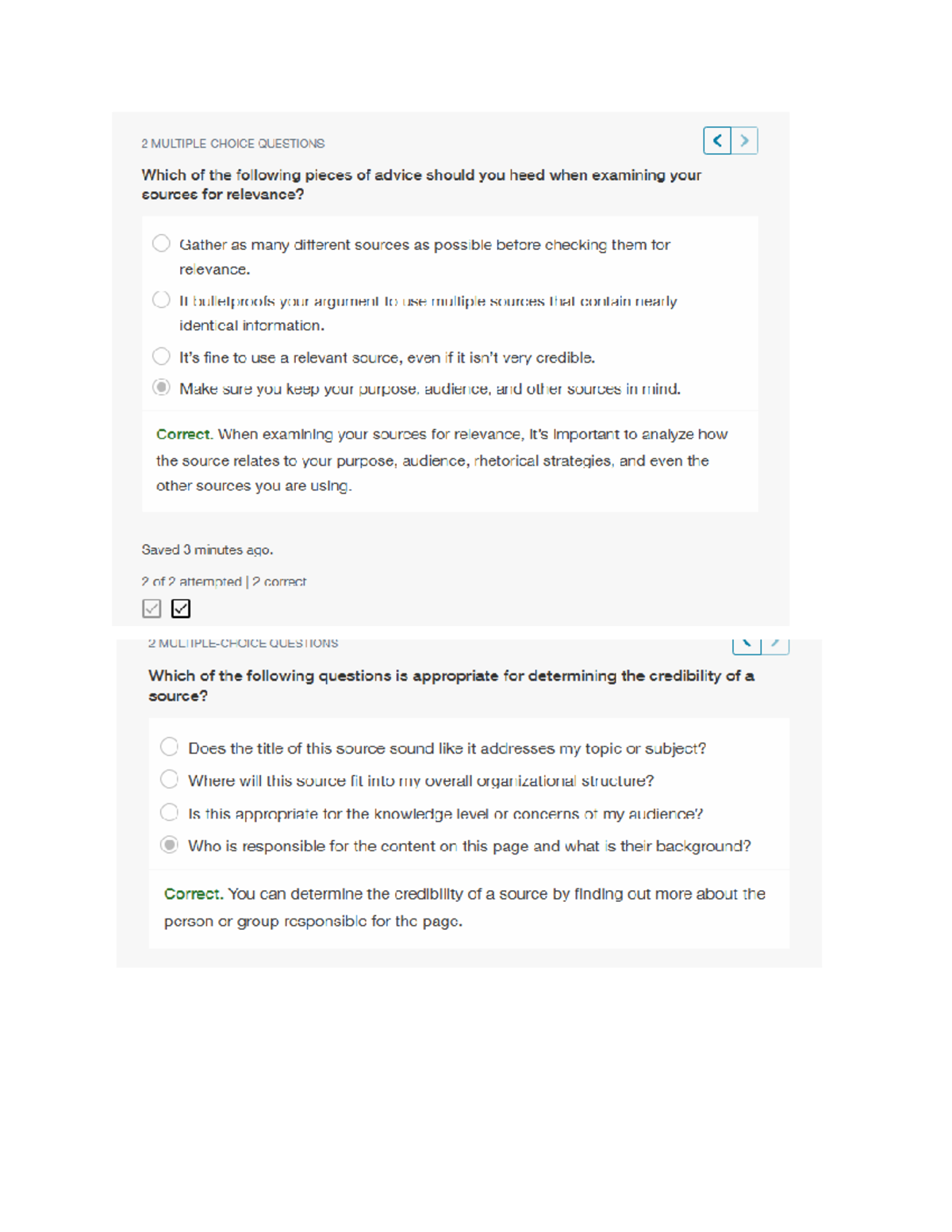 Soomon Chapter 3: Finding and Evaluating Sources for SCI200 - 2 QUESTIONS Which of the following ...