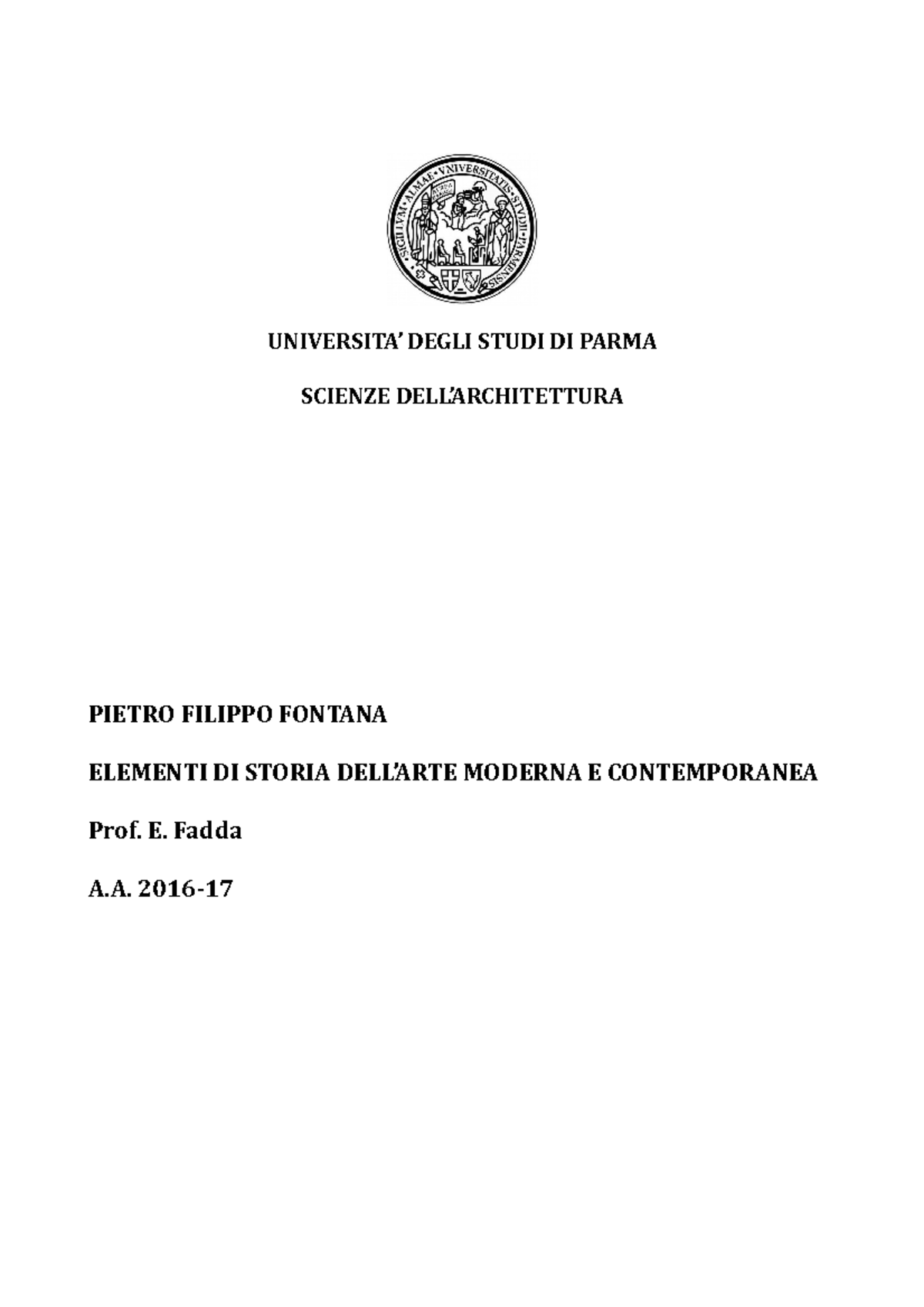 DEF Fadda - DEF - UNIVERSITA’ DEGLI STUDI DI PARMA SCIENZE DELL ...
