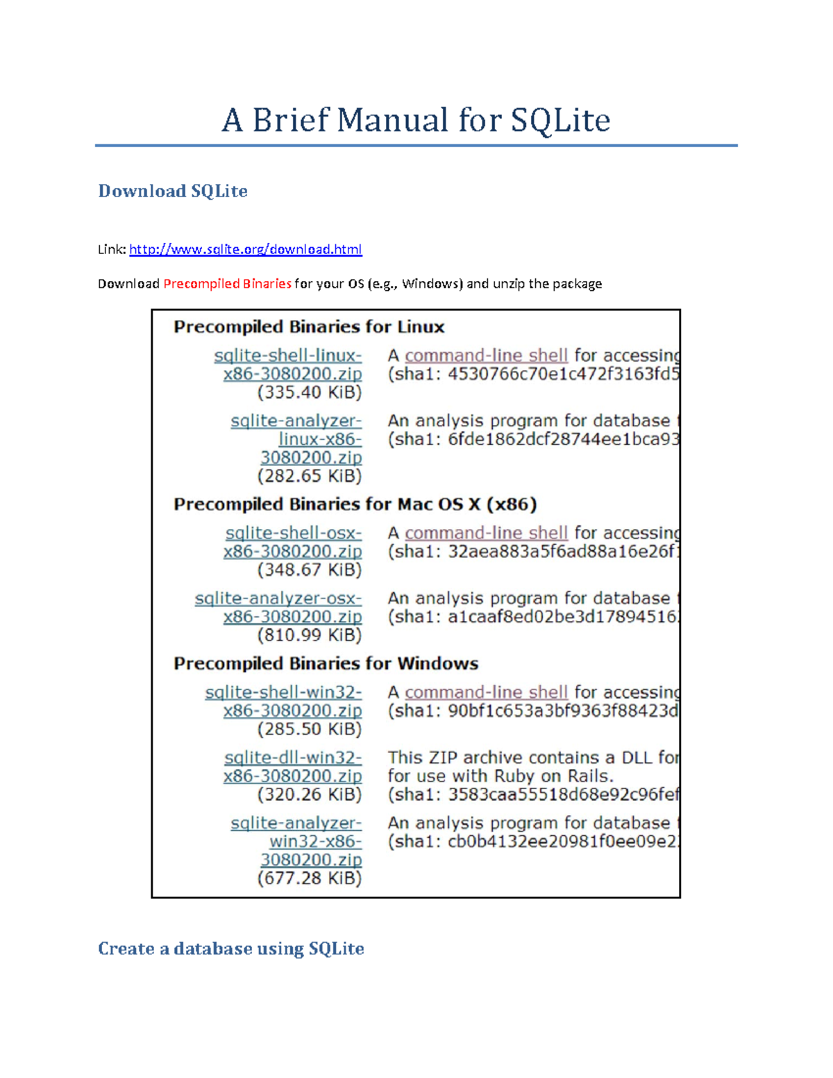 Chapter 2 A Brief SQLite Manual - A Brief Manual for SQLite Download ...