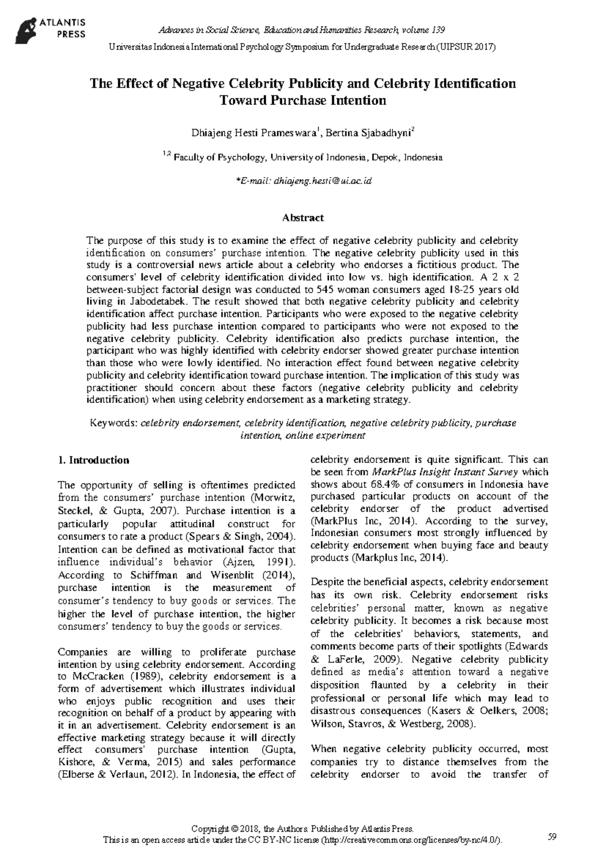 Case Study _____ - The Effect of Negative Celebrity Publicity and ...