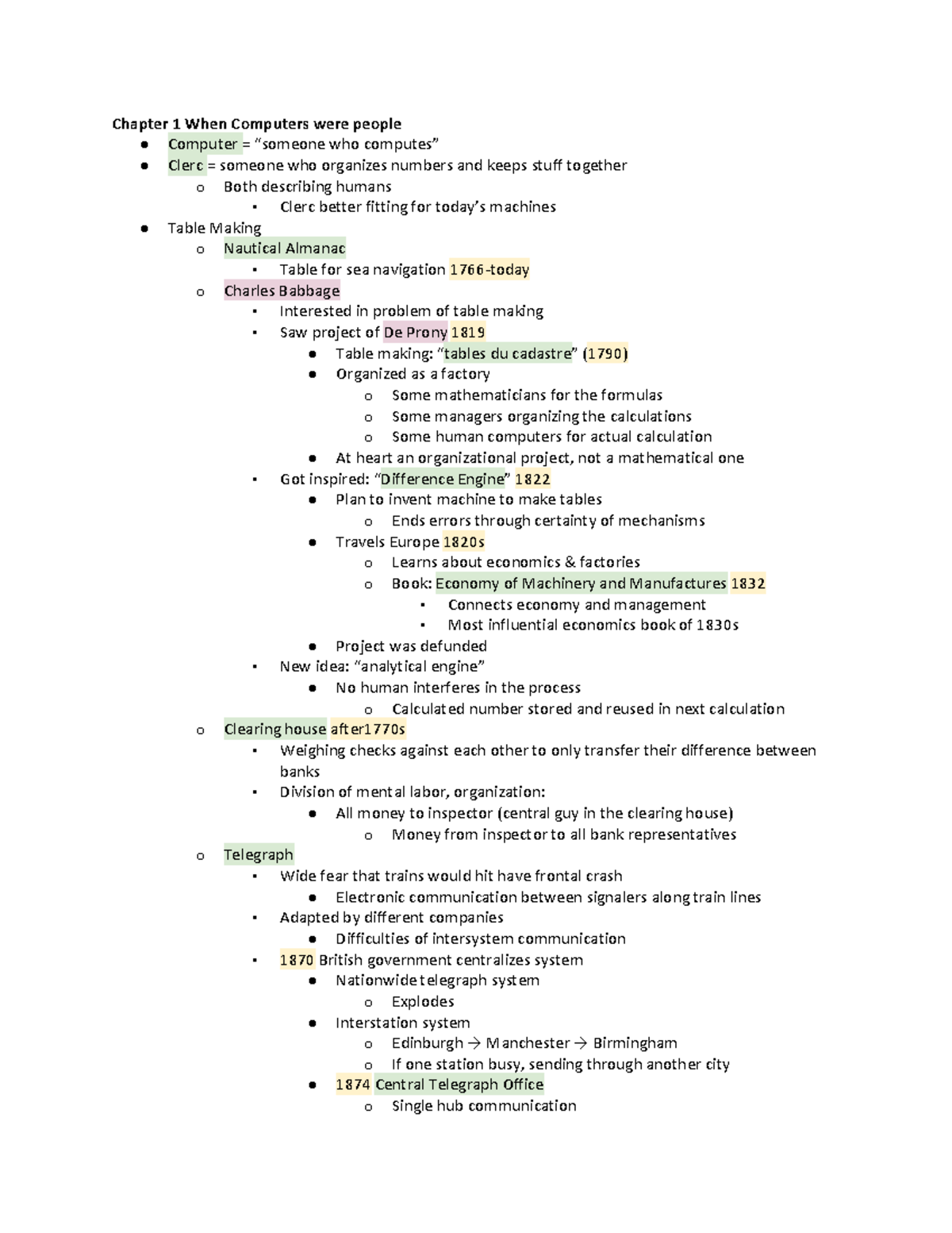 Complete summary- caspar - Chapter 1 When Computers were people ...