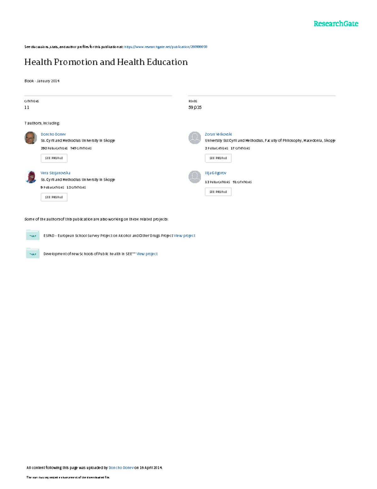Health promotion and requirements - See discussions, stats, and author ...