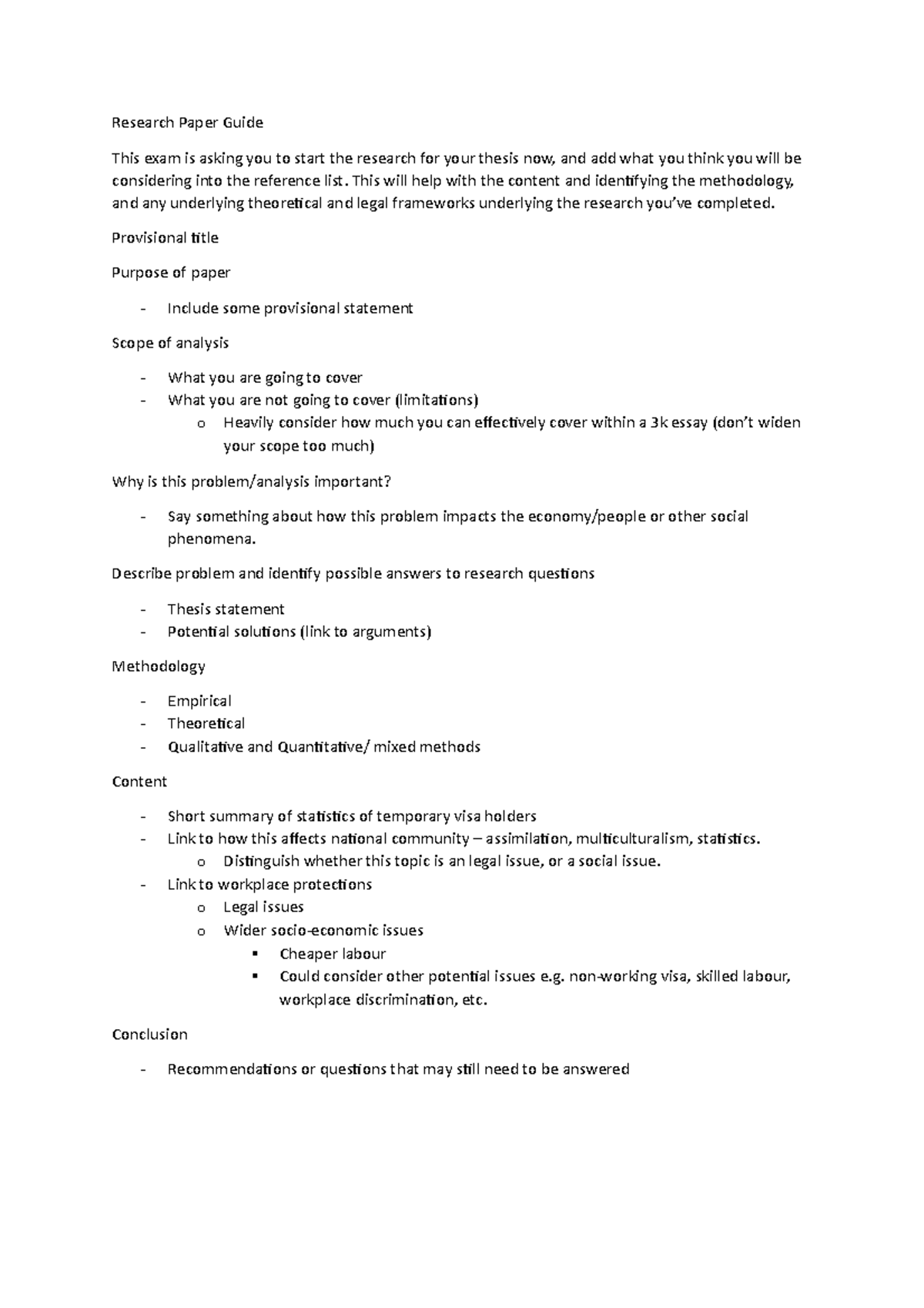 Research paper guide - Research Paper Guide This exam is asking you to ...