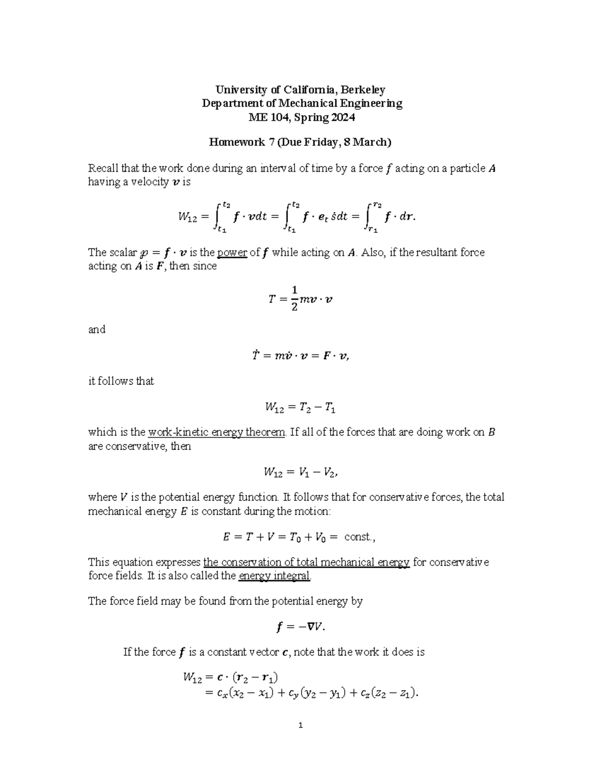 ME 104 Spring 2024 HW 07 - Work - University of California, Berkeley ...