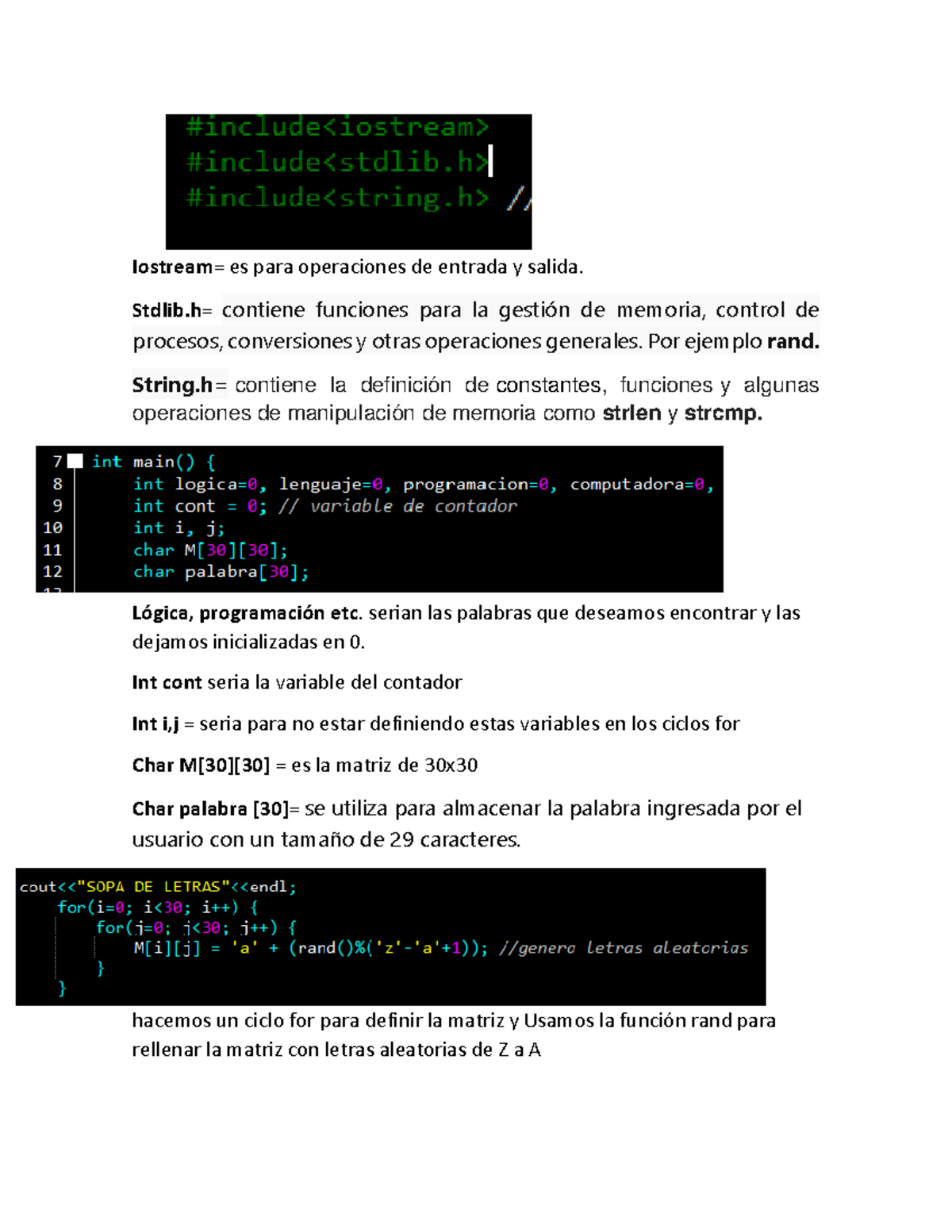 Proyecto de progra - c++ - Iostream= es para operaciones de entrada y ...