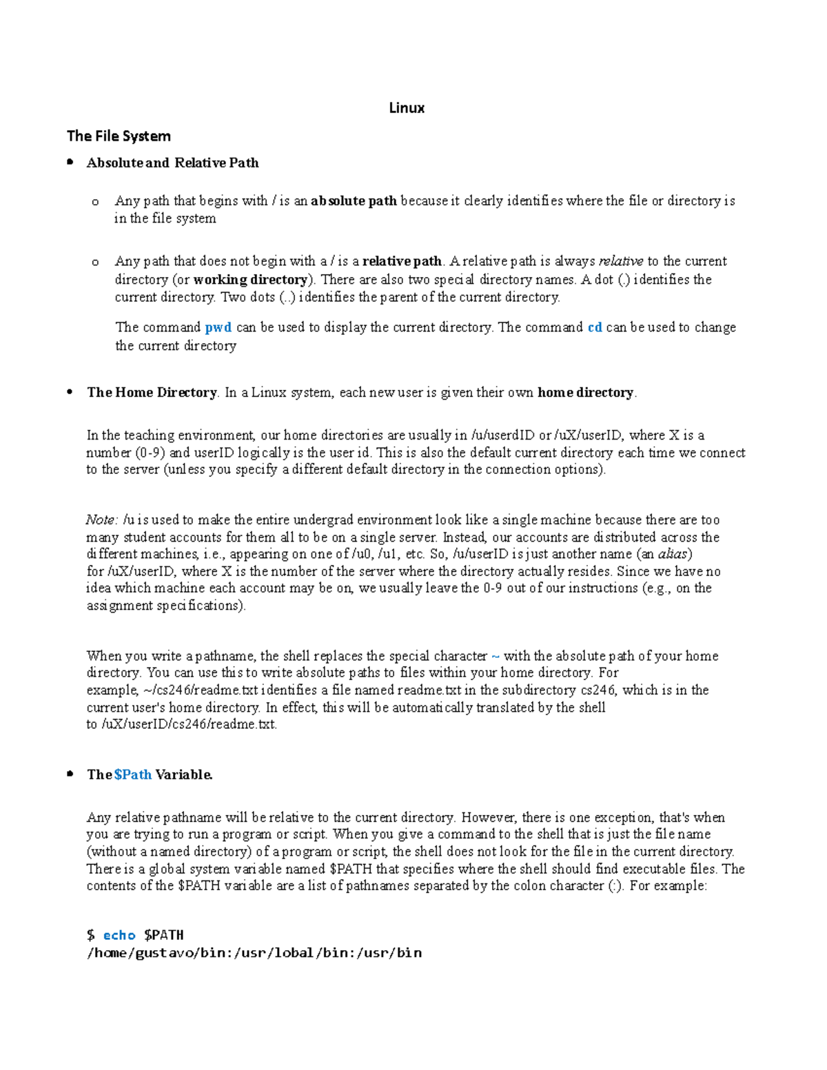 Linux File System Paths and Permissions - Studocu