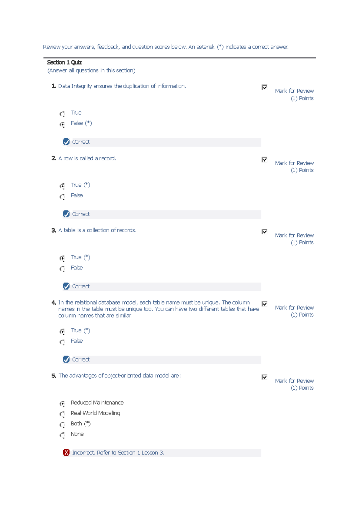 Quizday 1 - jawaban oracle - Review your answers, feedback, and ...