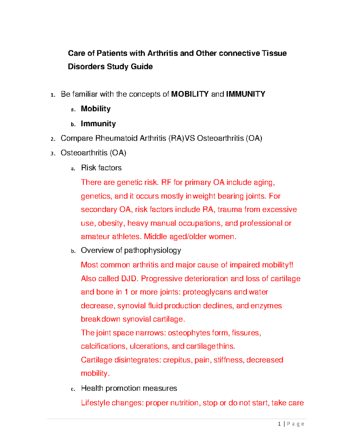 Care of Patients with Arthritis and Other connective Tissue Disorders ...