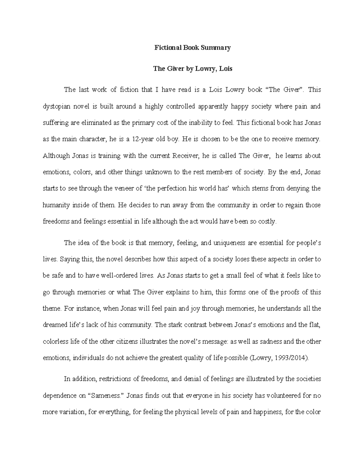 Fictional Book Summary - This dystopian novel is built around a highly ...