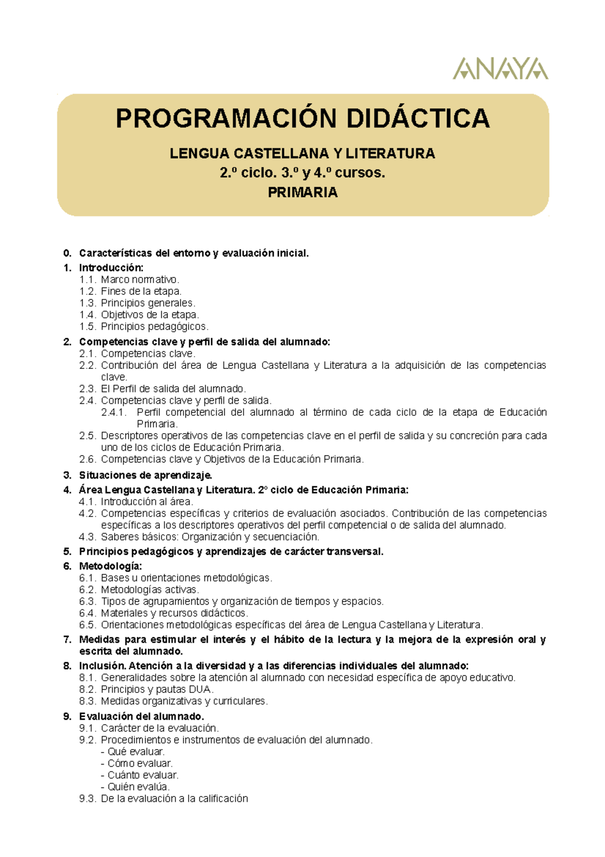 PD Lengua 2C P and v2 - Programacion didactica - PROGRAMACIÓN DIDÁCTICA LENGUA CASTELLANA Y ...