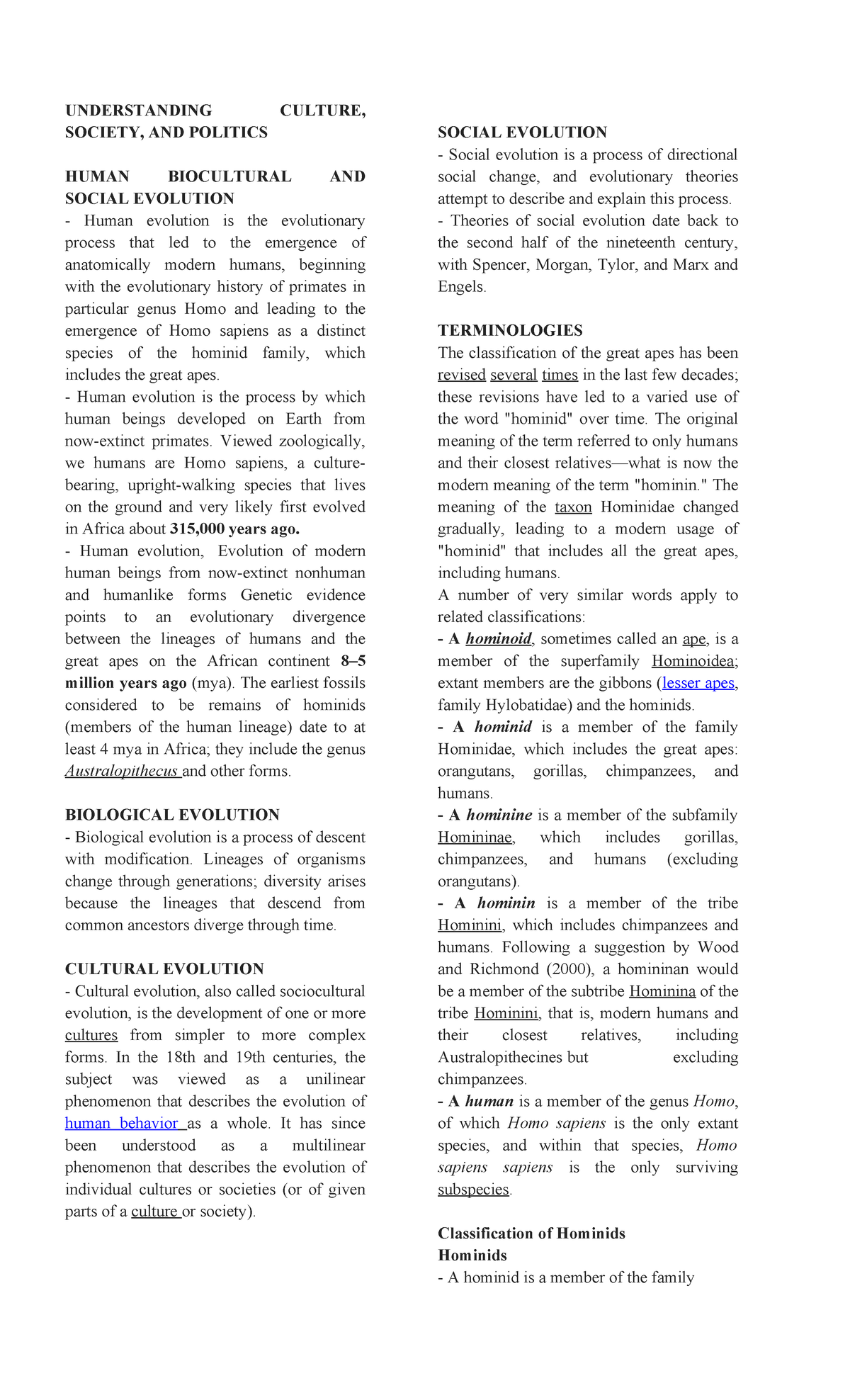 UCSP-ADV- Study - UNDERSTANDING CULTURE, SOCIETY, AND POLITICS HUMAN ...