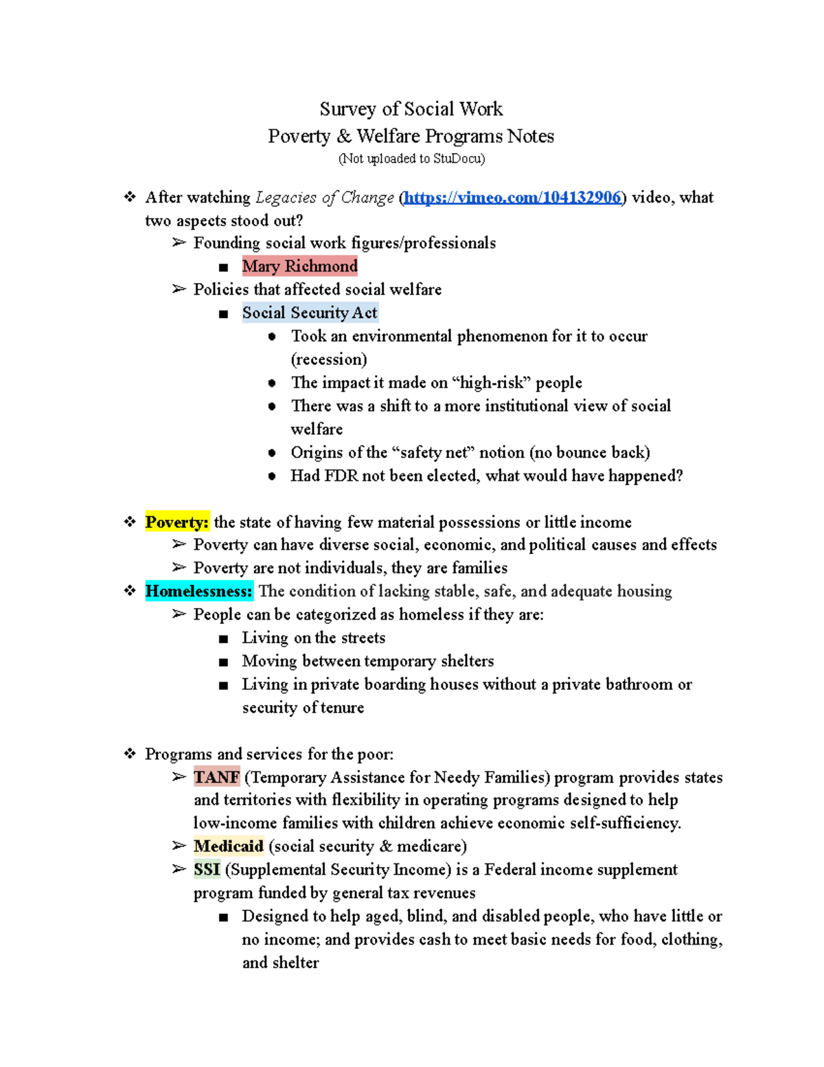 Survey of SW: Poverty & Welfare Programs - Survey of Social Work ...