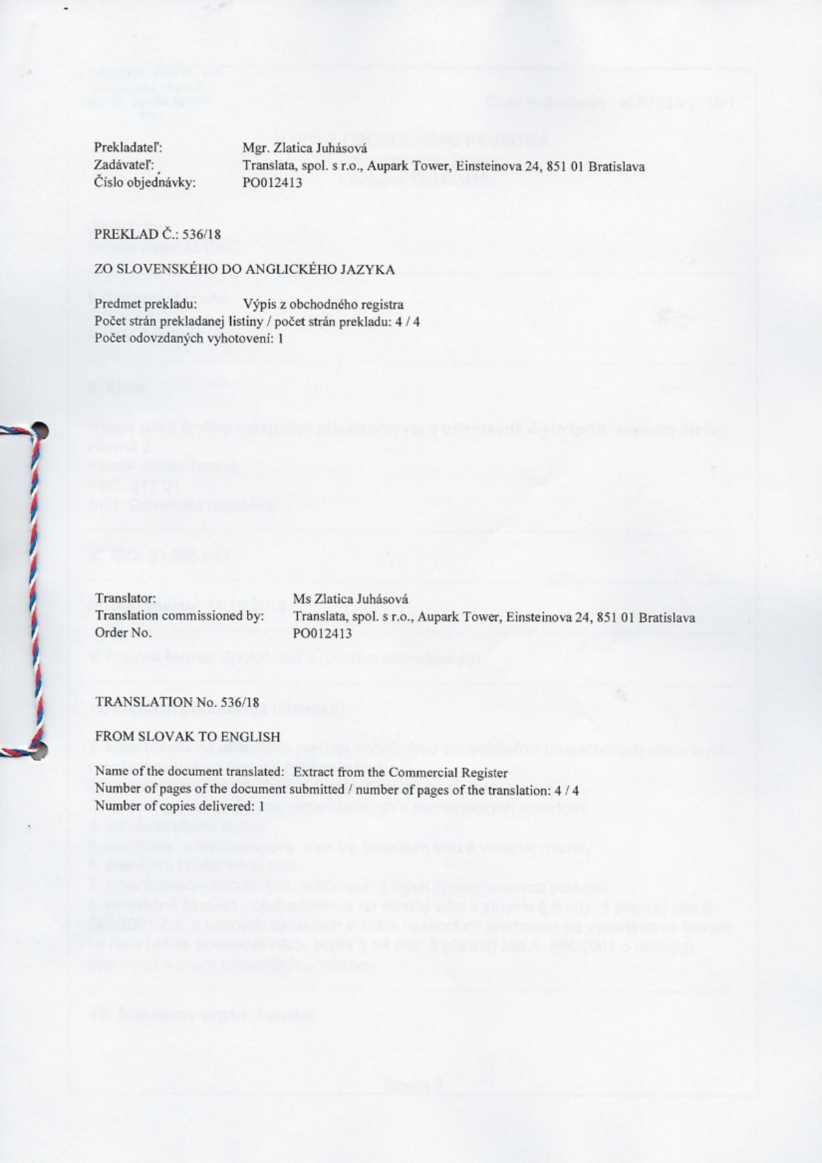 Extract from the Commercial Register - Disttributed Systems - Studocu