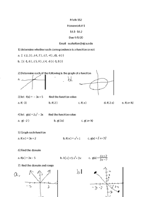 Math 112 HW # 2 - week 2 - Math 112 Homework # 2 16- 16. Due 9/15 ...