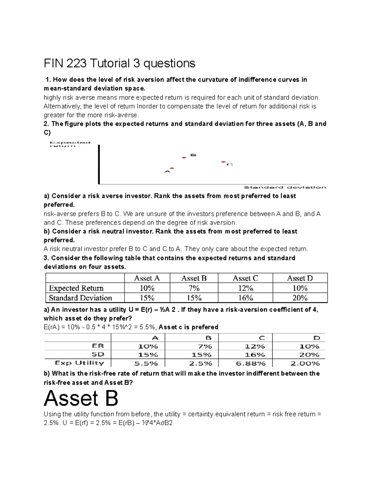 FIN 223 Tutorial 3 questions - FIN 223 - UOW - Studocu