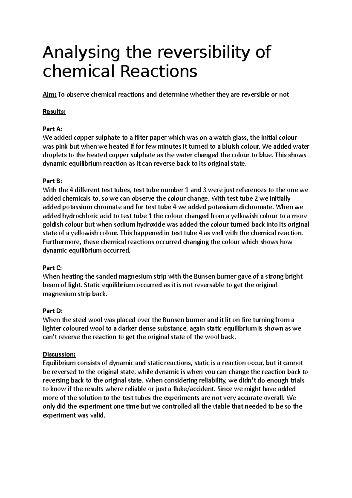 Chem - CHEMistry PRACTICAL notes from year 12 kfelf - Analysing the ...