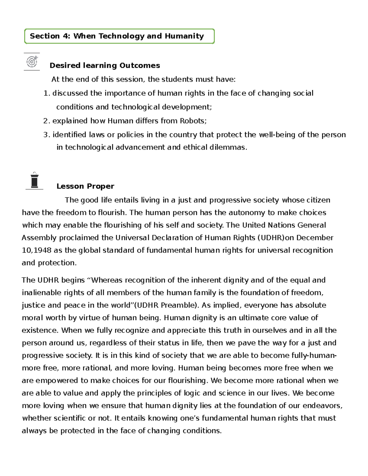 2nd-Chapter 4 - Notes - Desired learning Outcomes At the end of this ...