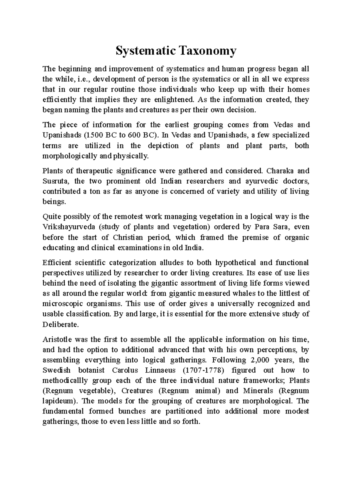 Systematic Taxonomy - Plants of therapeutic significance were gathered ...