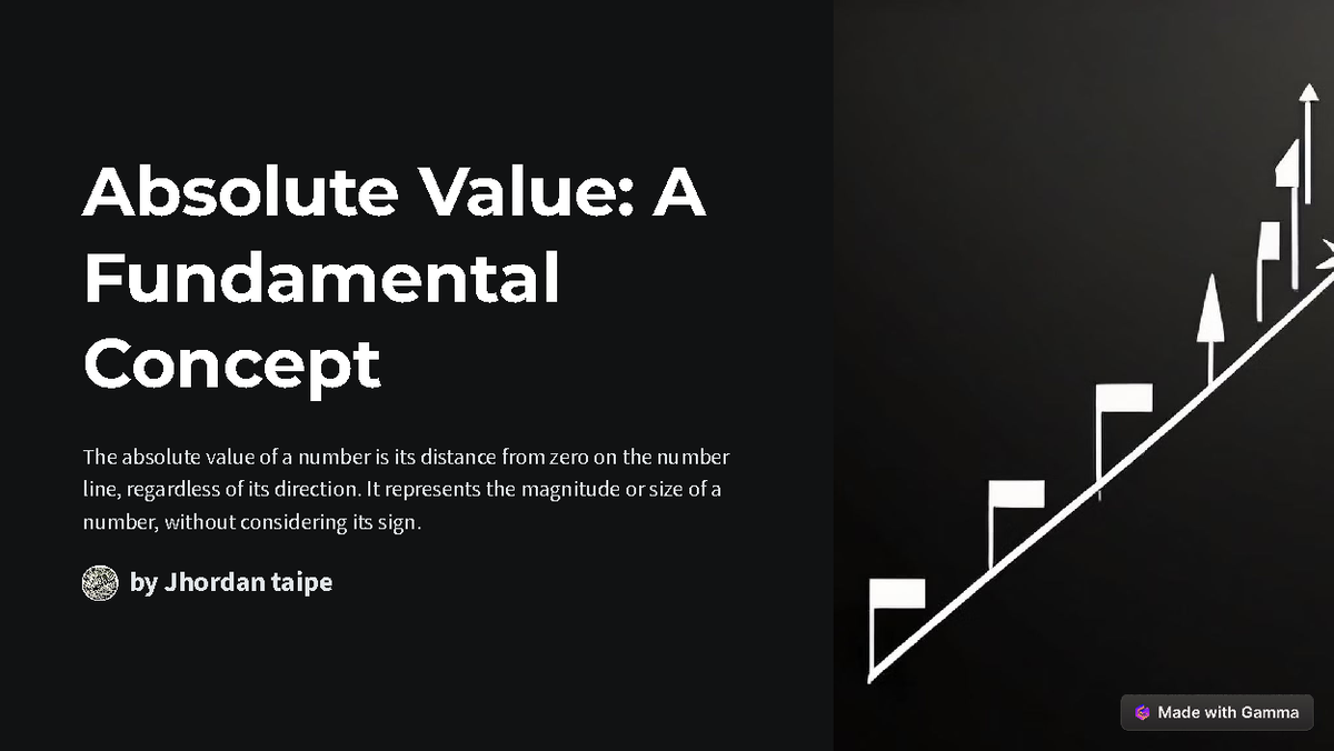 Absolute Value A Fundamental Concept - Absolute Value: A Fundamental Concept The absolute value ...