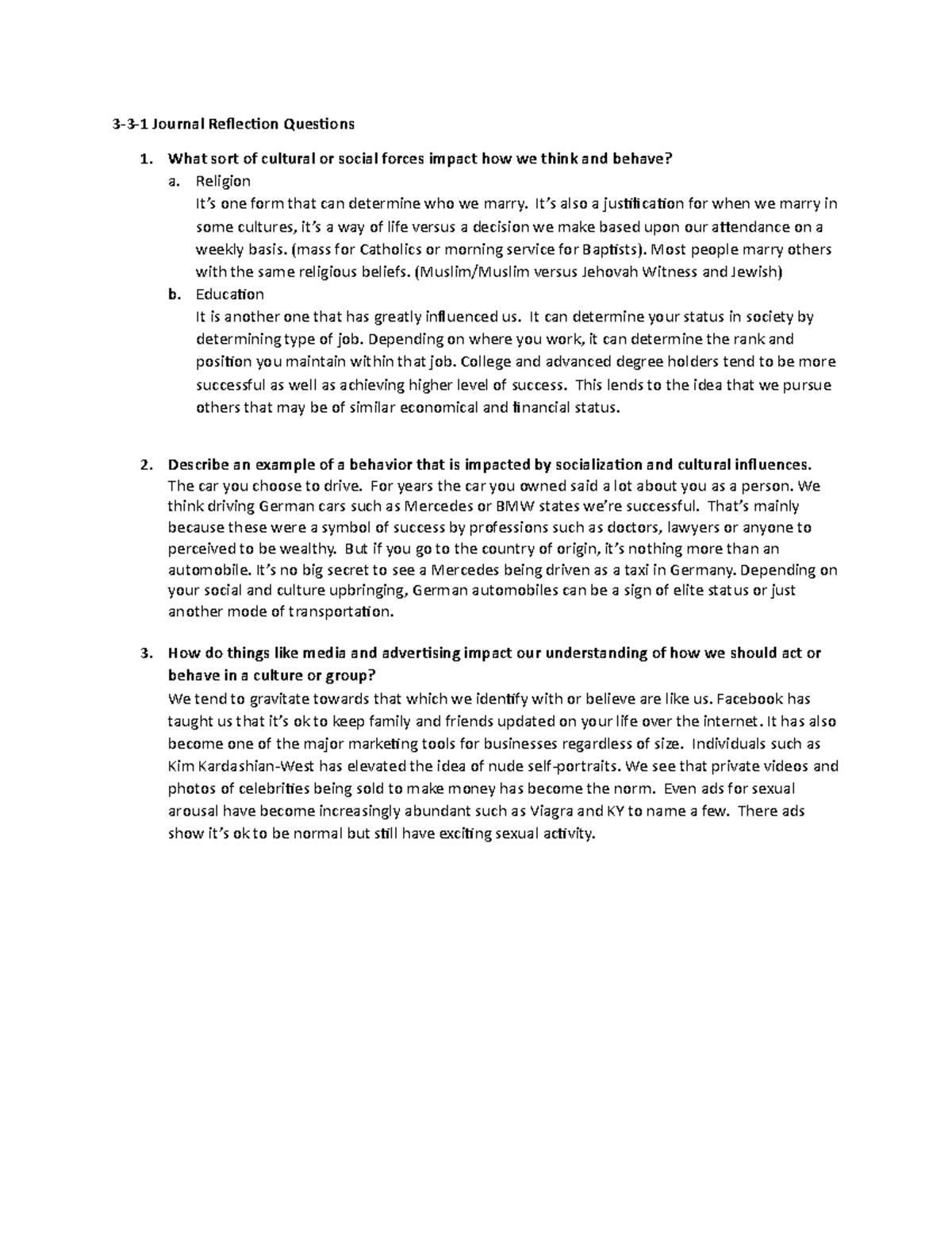 3-3-1 Reflection Journal - 3-3-1 Journal Reflection Questions What sort ...