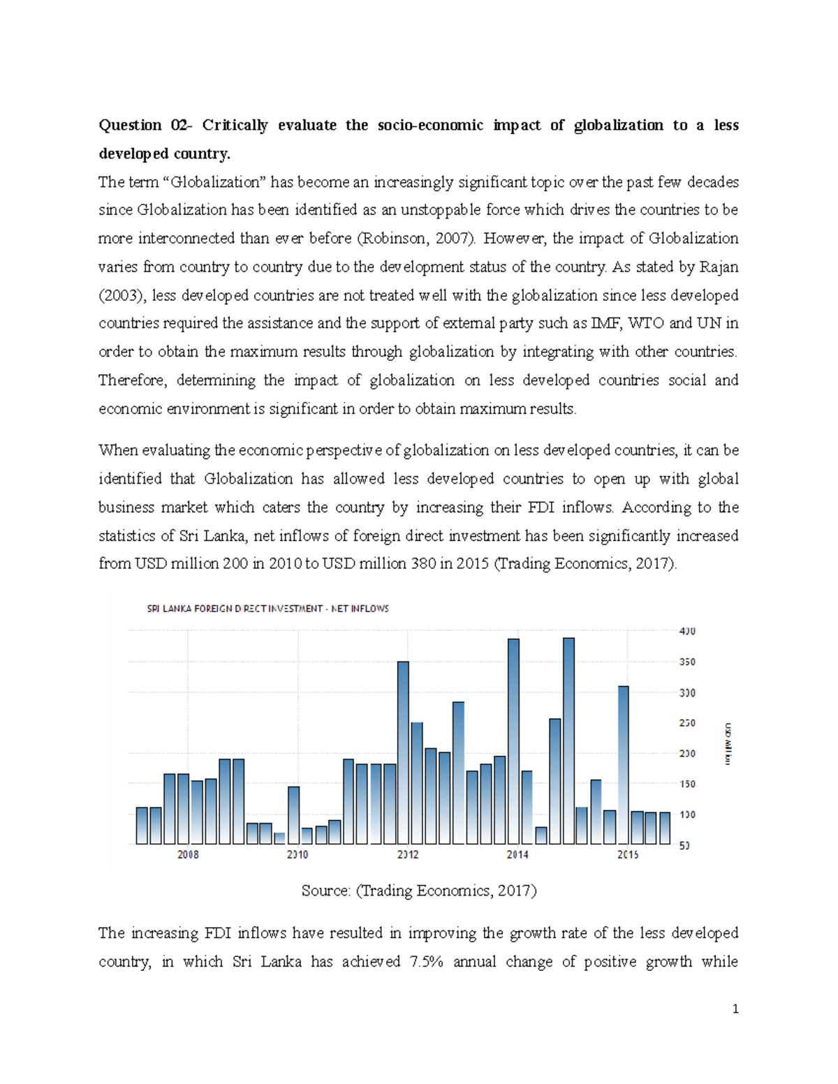 Globalization Assignment - Question 02- Critically evaluate the socio ...