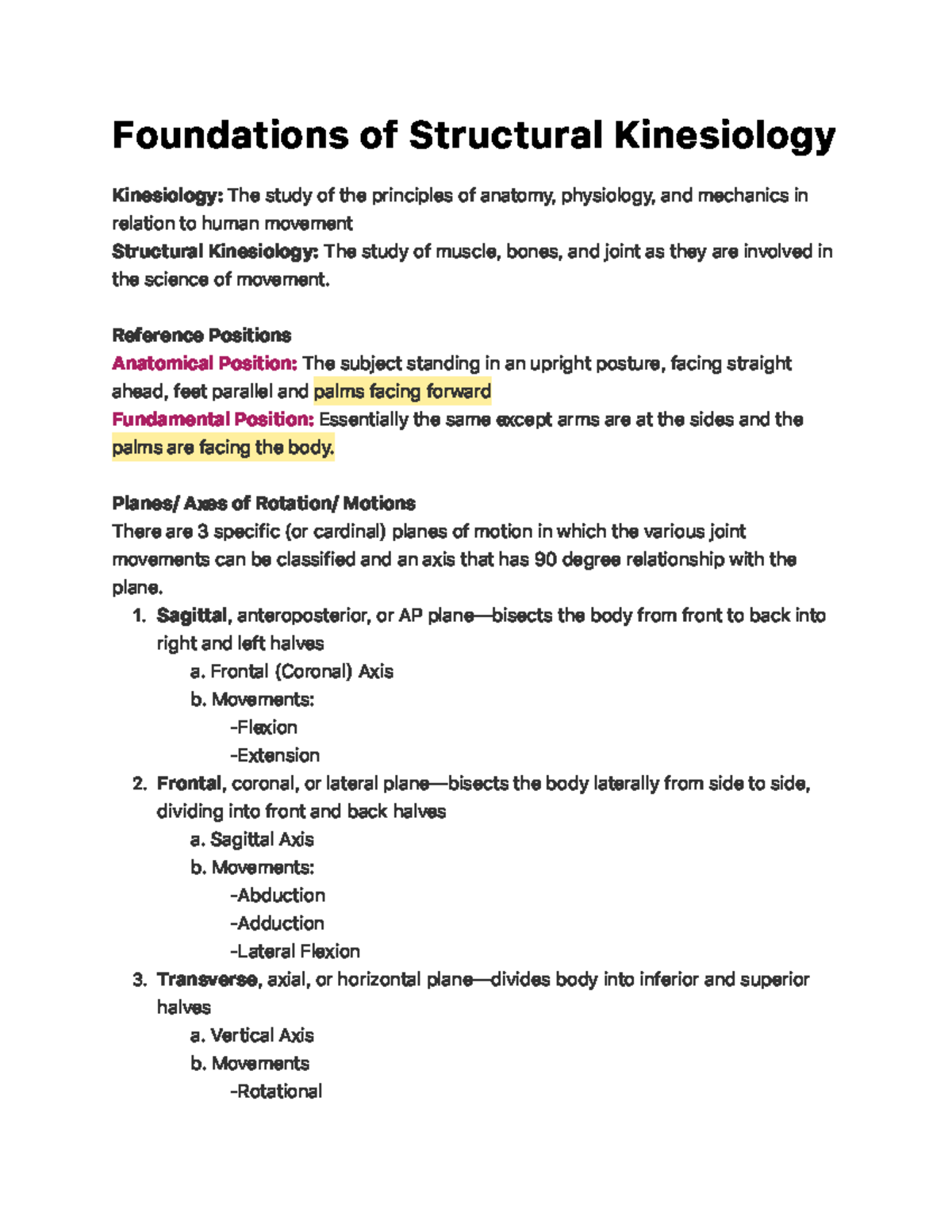 Foundations of Structural Kinesiology - F o u n d a t i o n s o f S t r ...
