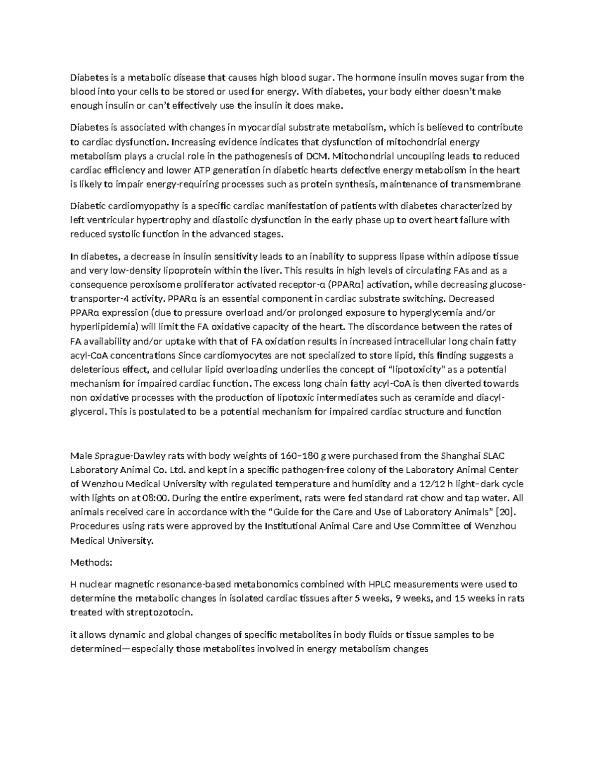 Journal Metab lab - Diabetes is a metabolic disease that causes high ...