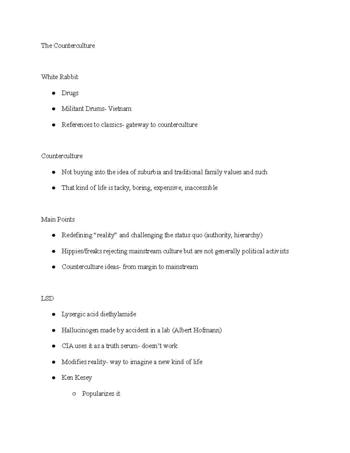 The Counterculture - The Counterculture White Rabbit Drugs Militant ...