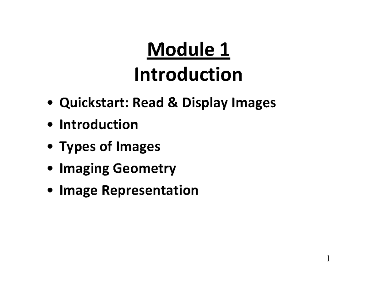 Module-1JH - very useful lecture material - Module 1Module 1 Introduction • Quickstart: Read ...