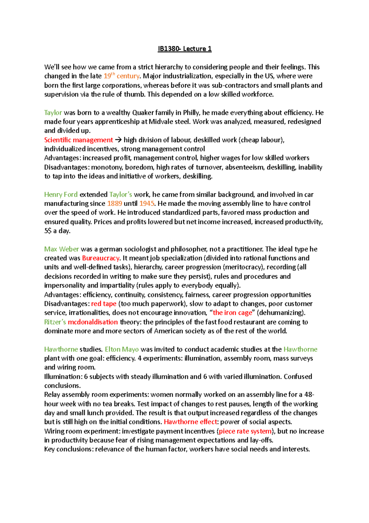 IB138 0-Lecture-1 - summary - IB1380- Lecture 1 We’ll see how we came ...