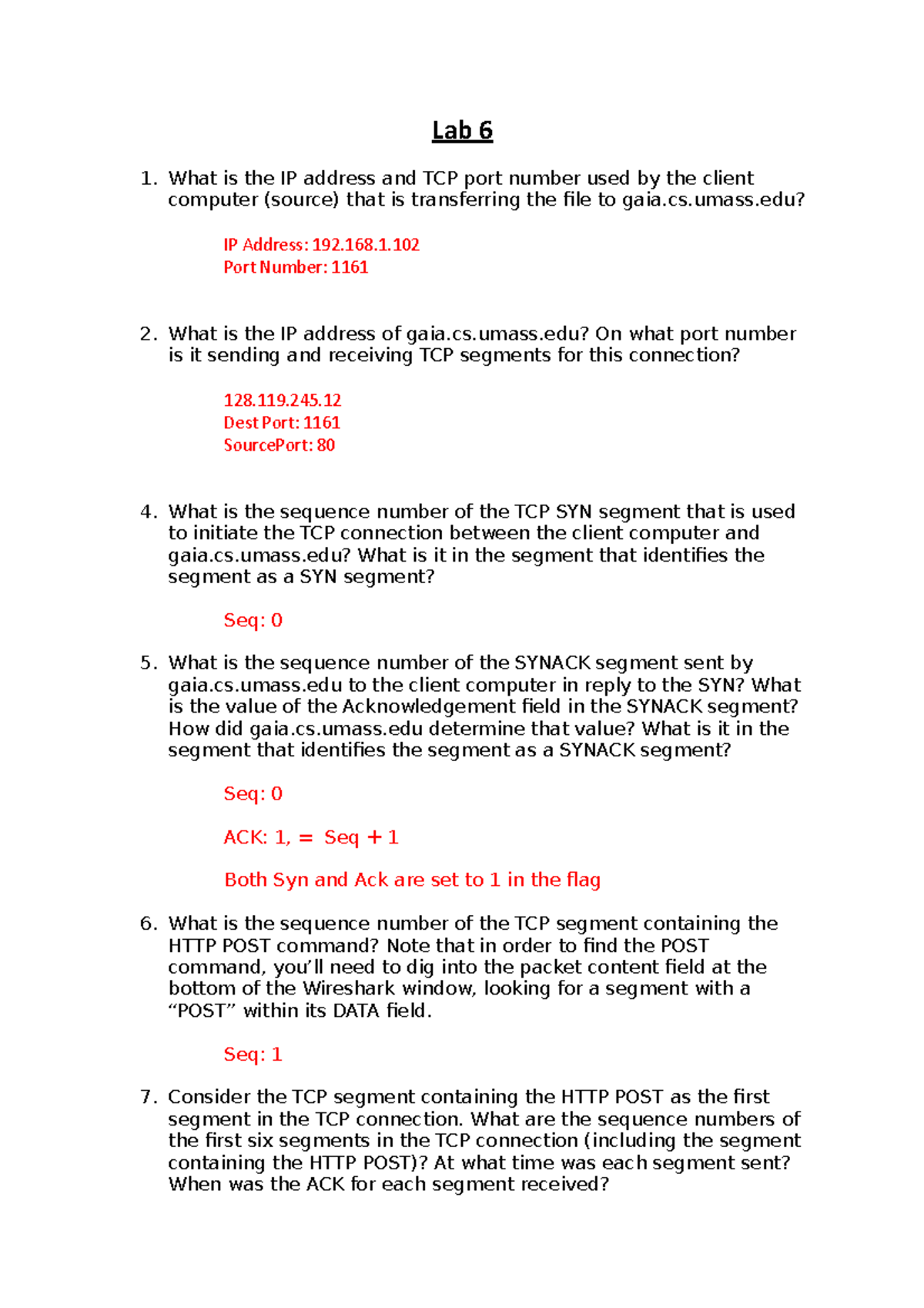 Weekly Lab 6 Task HD - Lab 6 What is the IP address and TCP port number ...