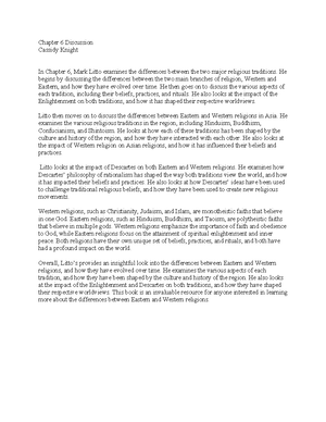 Chapter 5 discussion - Homework - Cassidy Knight Chapter 5 Discussion ...